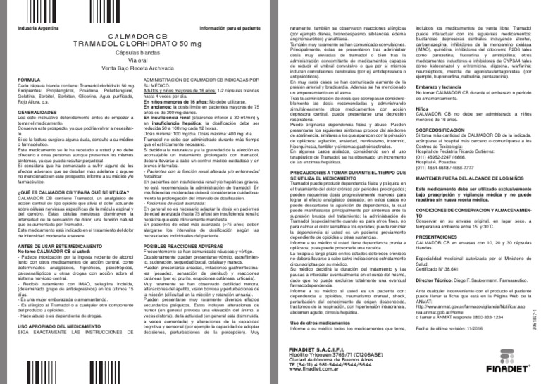 Calmador CB | PDF | Analgésico | Dolor