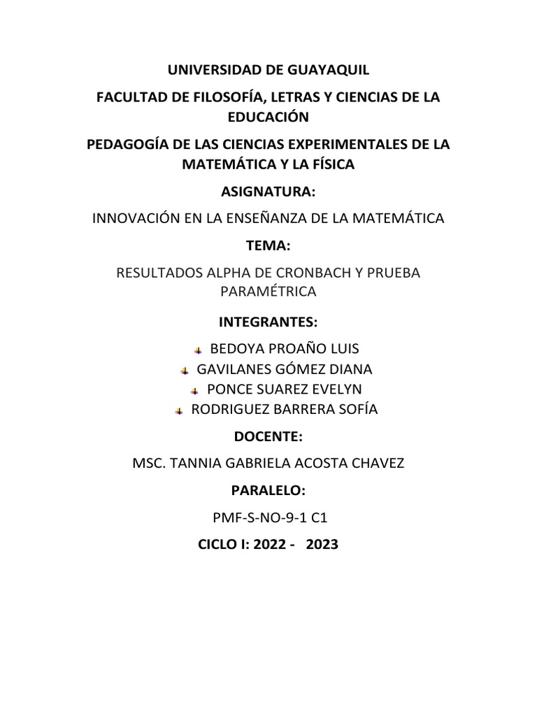 Resultados Alpha de Cronbach y Prueba ParamétricaTarea | PDF | Alfa de Cronbach | Metodología