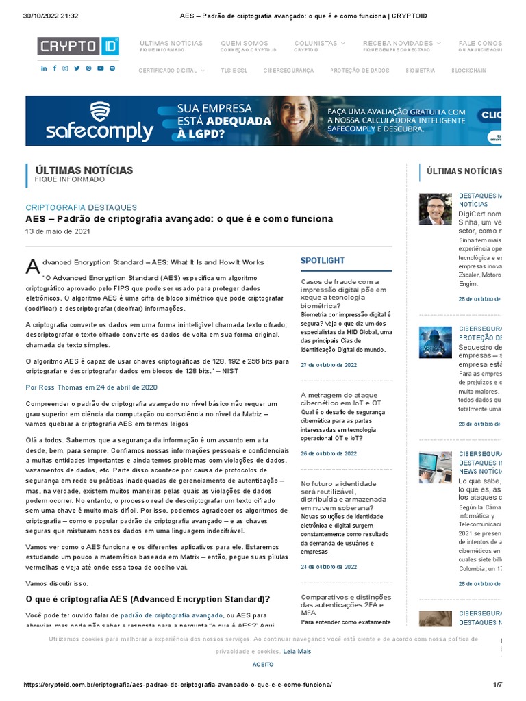 AES - Padrão de Criptografia Avançado - o Que É e Como Funciona ...