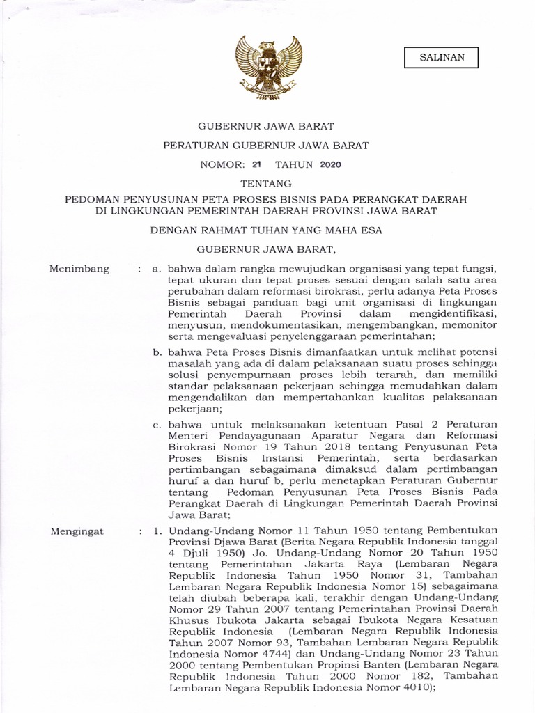 Pedoman Penyusunan Peta Probis Jabar | PDF