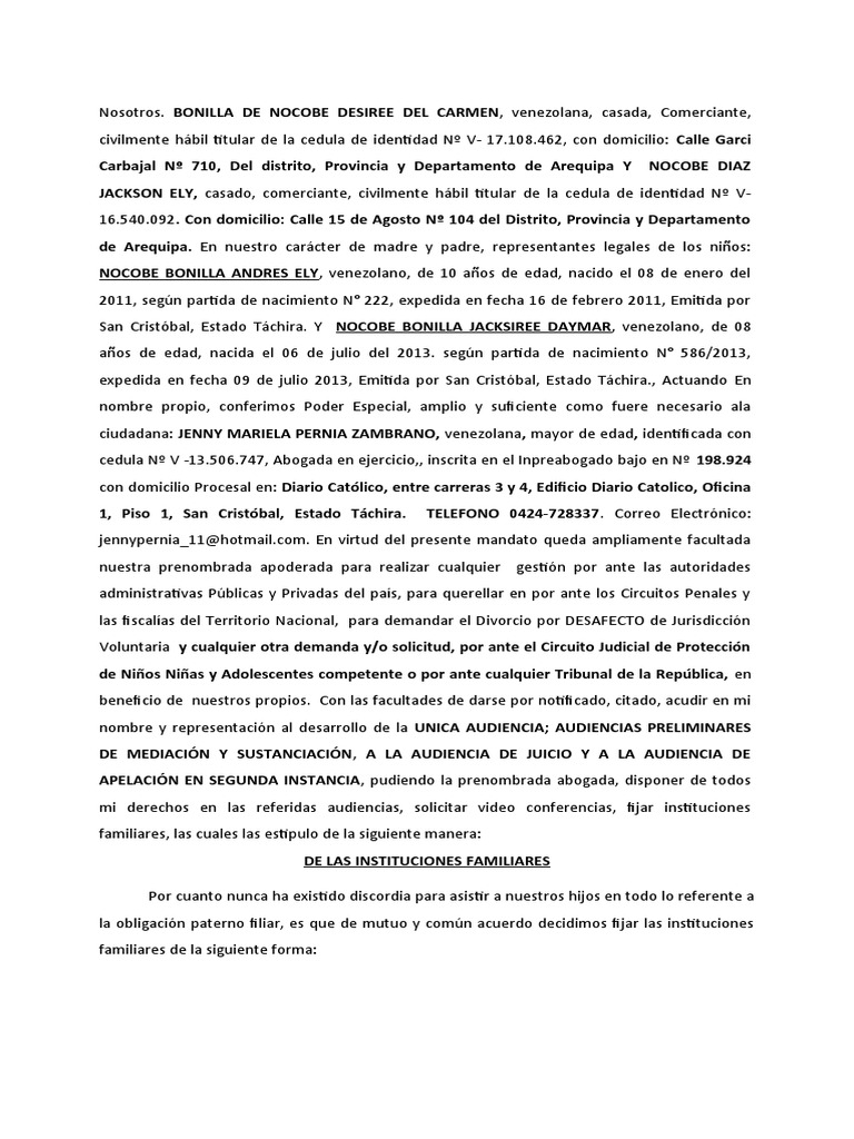 Modelo de Poder Notaria ECUADOR | PDF | Mediación | Apelación