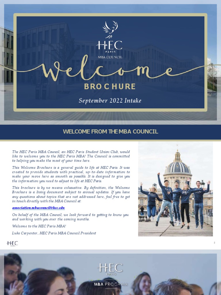 HEC Paris MBA Welcome Brochure 2022 | PDF | Cafeteria | Libraries