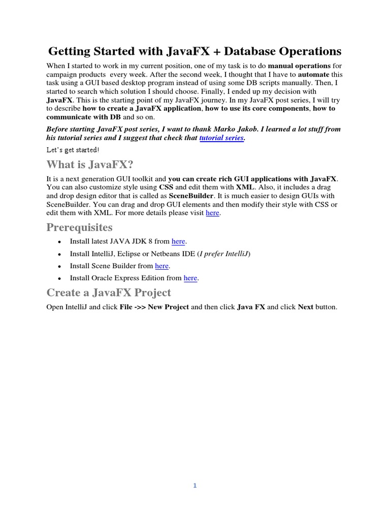Getting Started With Javafx Database Operations | PDF | Databases | Computer File