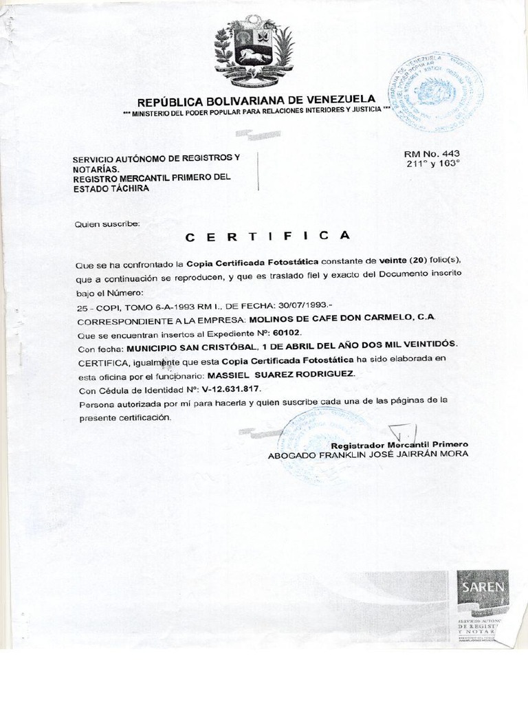 Acta Constitutiva de La Empresa | PDF