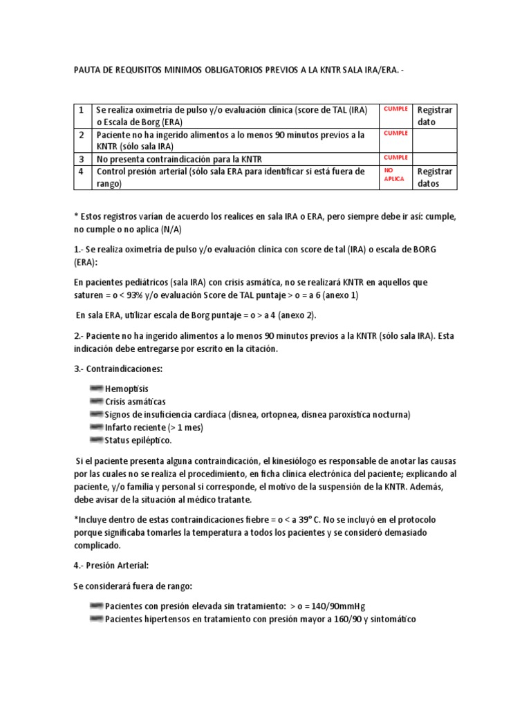 Requisitos Previos para KNTR IRA/ERA | PDF | Presión sanguínea | Asma