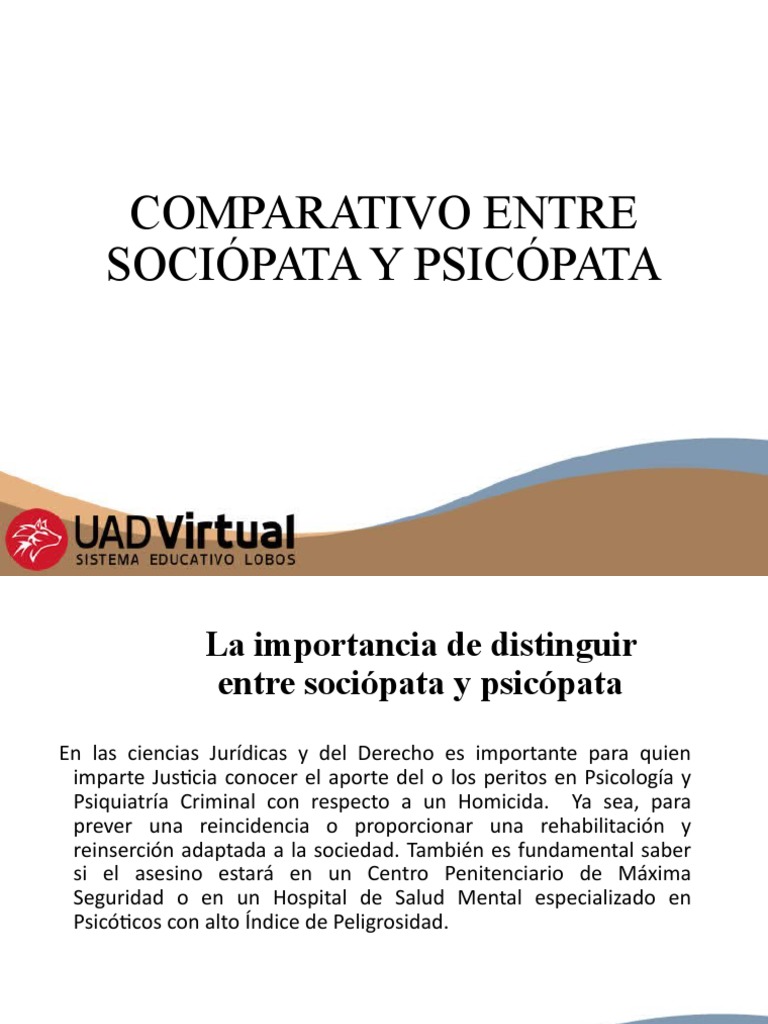 Comparativo Entre Sociopata y Psicopata | PDF | Desorden de ...