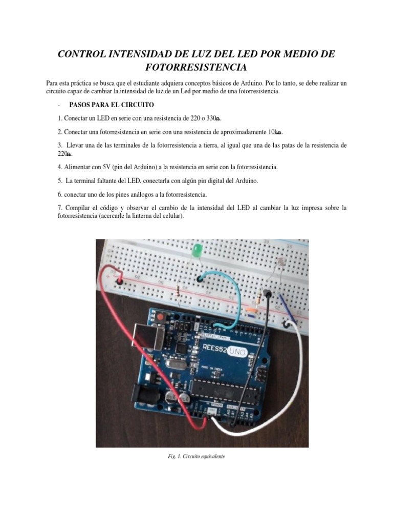 Control de LED con Fotorresistencia Arduino | PDF | Tecnología
