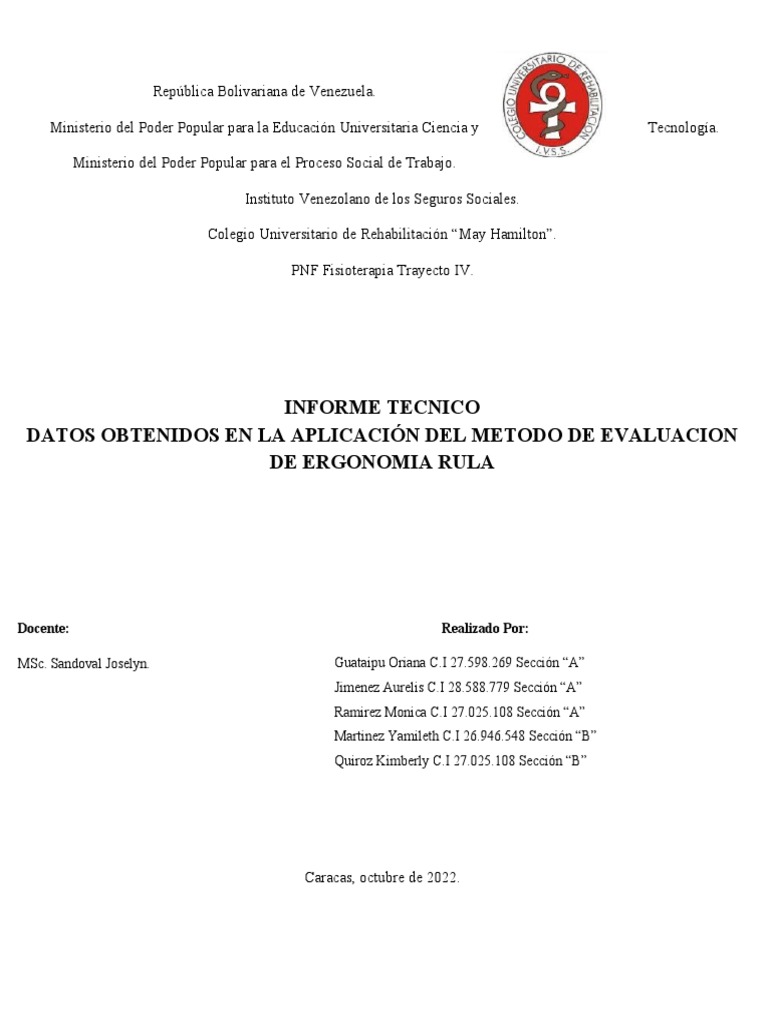 Metodo Rula - Analisis y Cuadro | PDF | Factores humanos y ergonomía