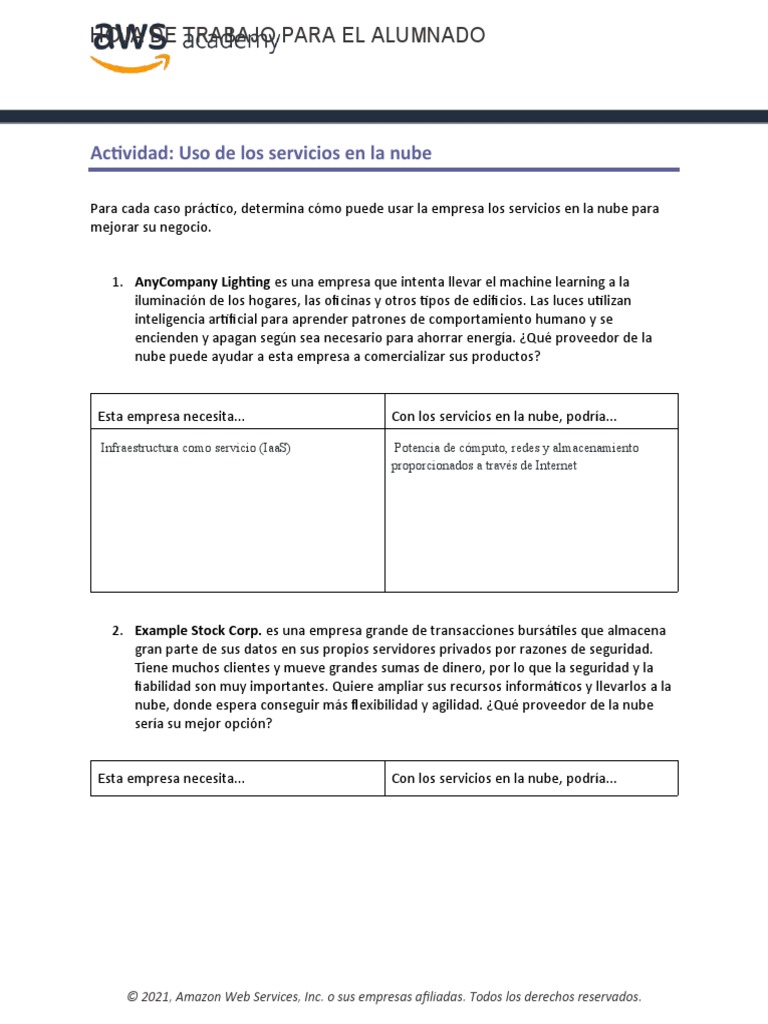 Uso De Los Servicios En La Nube Pdf Computación En La Nube
