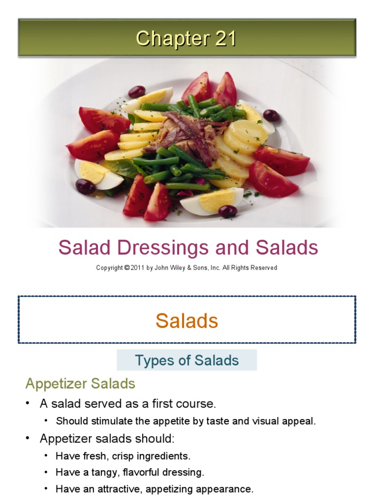 Salad and Dressings (Part 1) | PDF | Salad | Vinegar