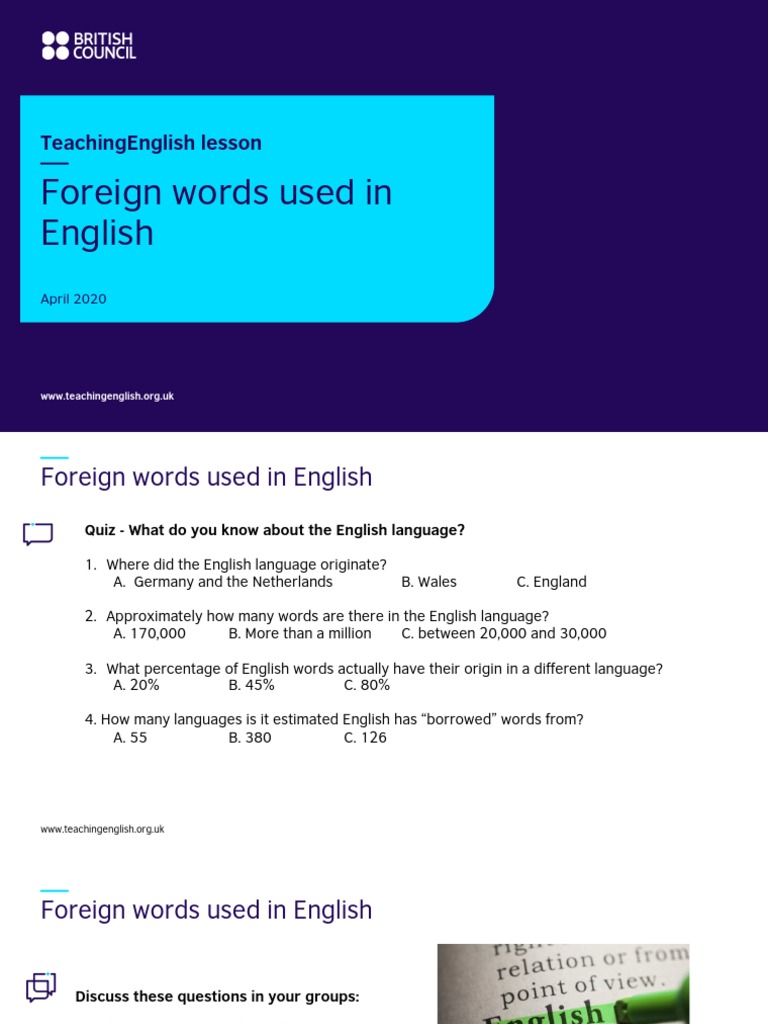 Foreign Words in English Language | PDF | English Language | Urdu