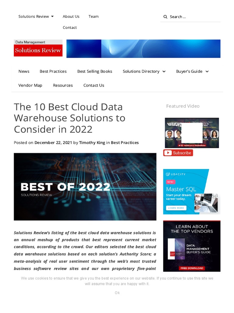 The 10 Best Cloud Data Warehouse Solutions To Consider in 2022 | PDF ...