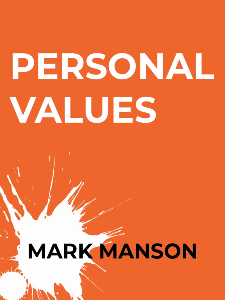 Personal Values - Mark Manson | PDF | Adolescence | Pleasure