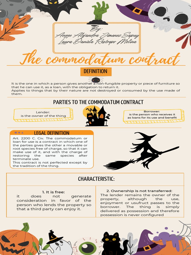 Commodatum Contract | PDF | Loans | Debt