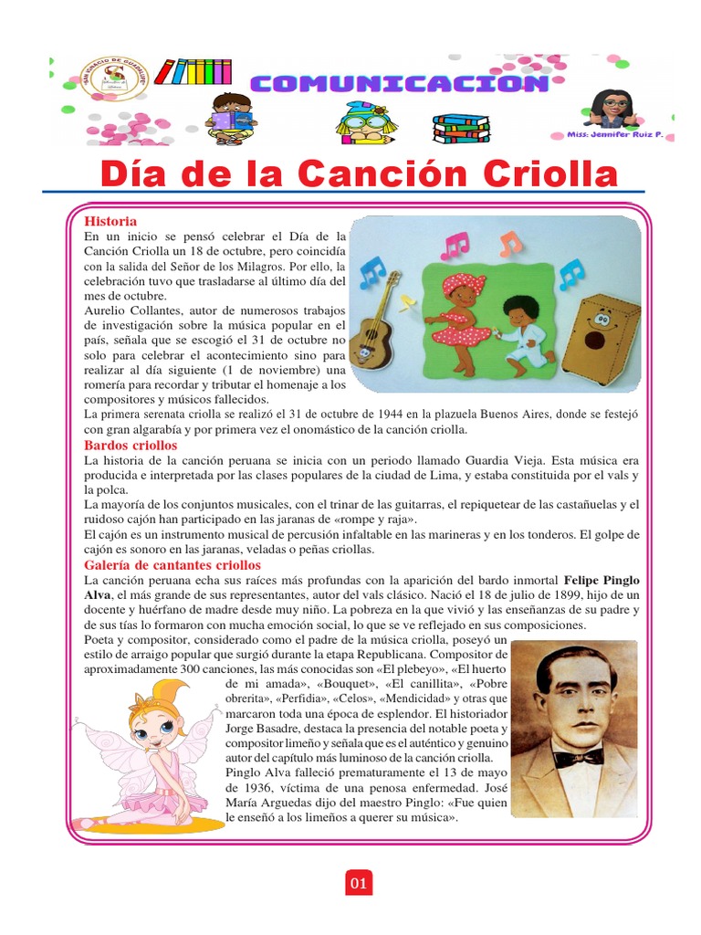 Historia y Figuras de la Canción Criolla | PDF | Perú | Musica ...