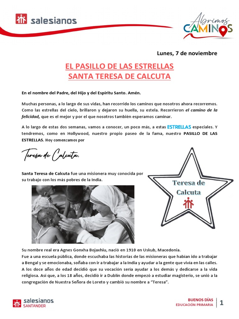 BD PRIM 7-11 Noviembre | PDF | Madre Teresa | Congreso Nacional Africano