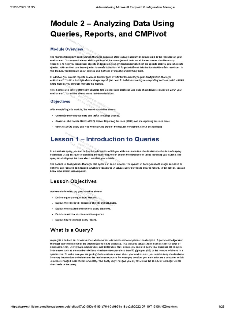 M2 55348a Administering Microsoft Endpoint Configuration Manager Skillpipe Pdf