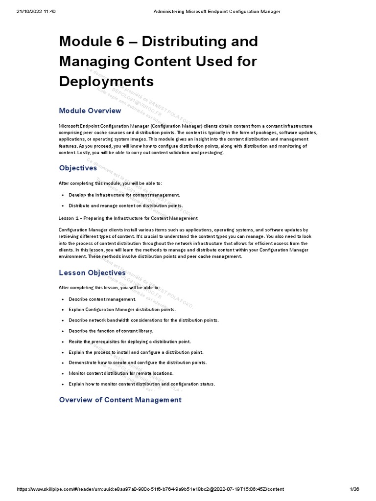M6 55348a Administering Microsoft Endpoint Configuration Manager Skillpipe Pdf Peer To