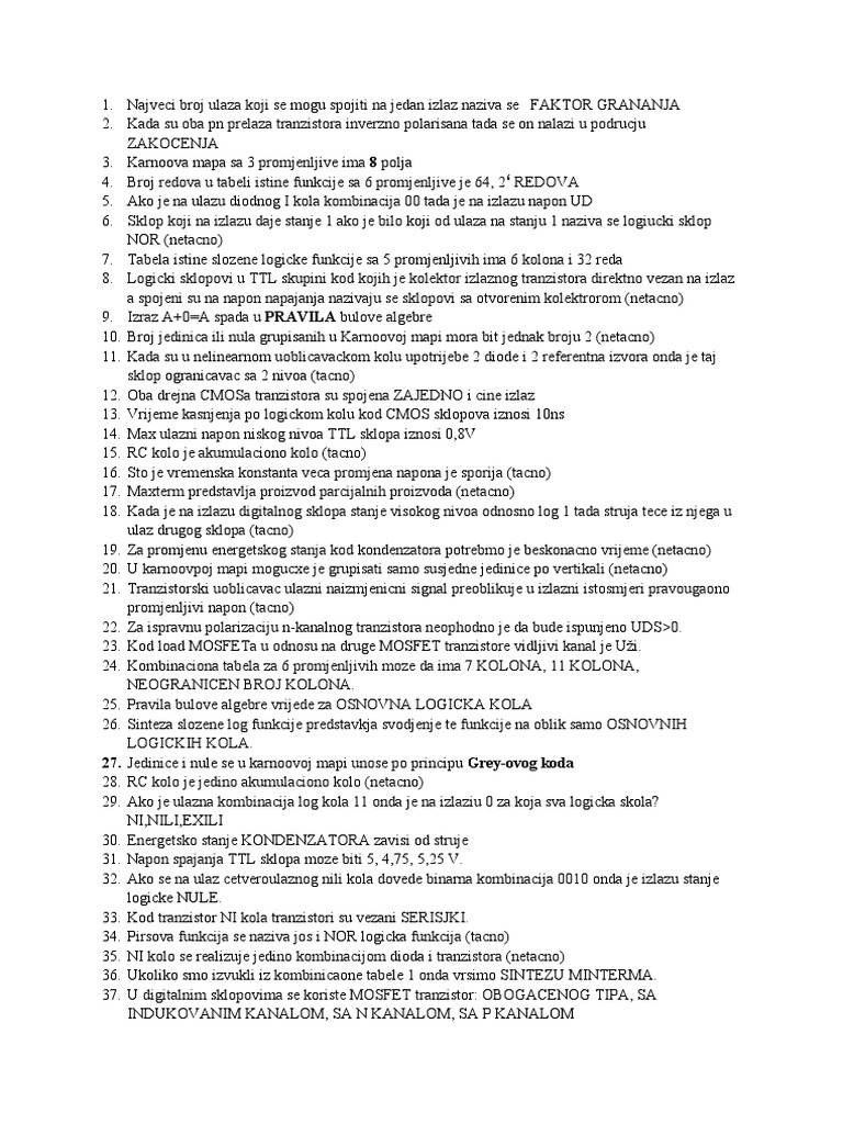 M1 Pitanja Za Kviz | PDF