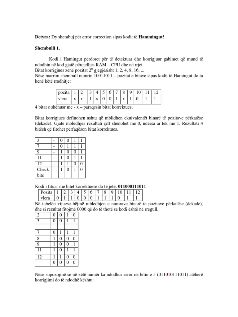 Ushtrime (7) - Hamming Code | PDF