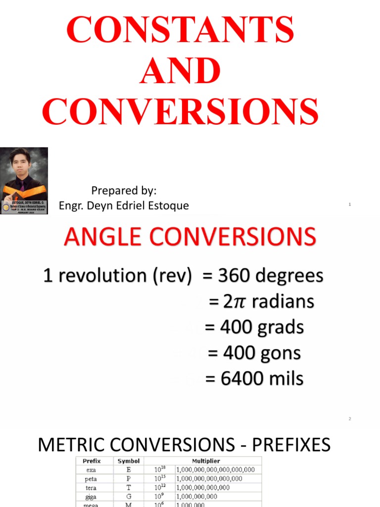 Guide to Engineering Conversions and Constants | PDF | Water | Horsepower