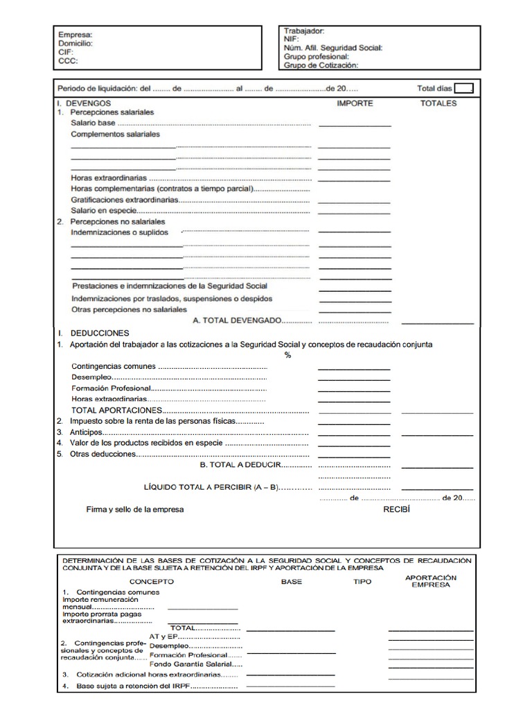 Nómina Blanca | PDF