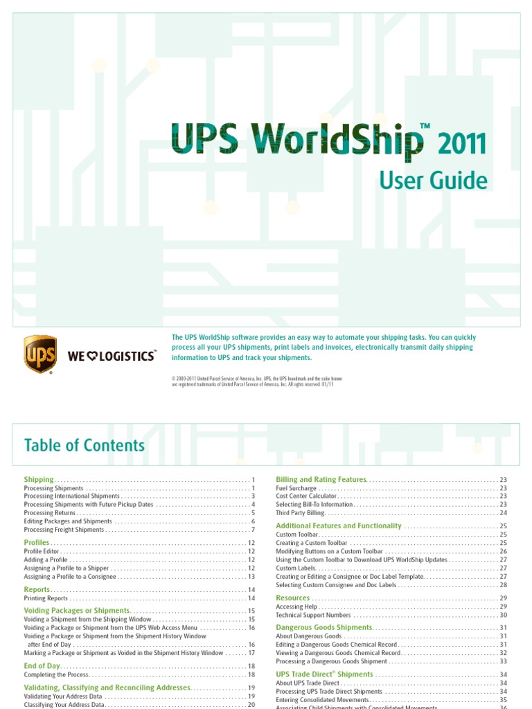 Worldship User Guide | PDF | United Parcel Service | Cargo