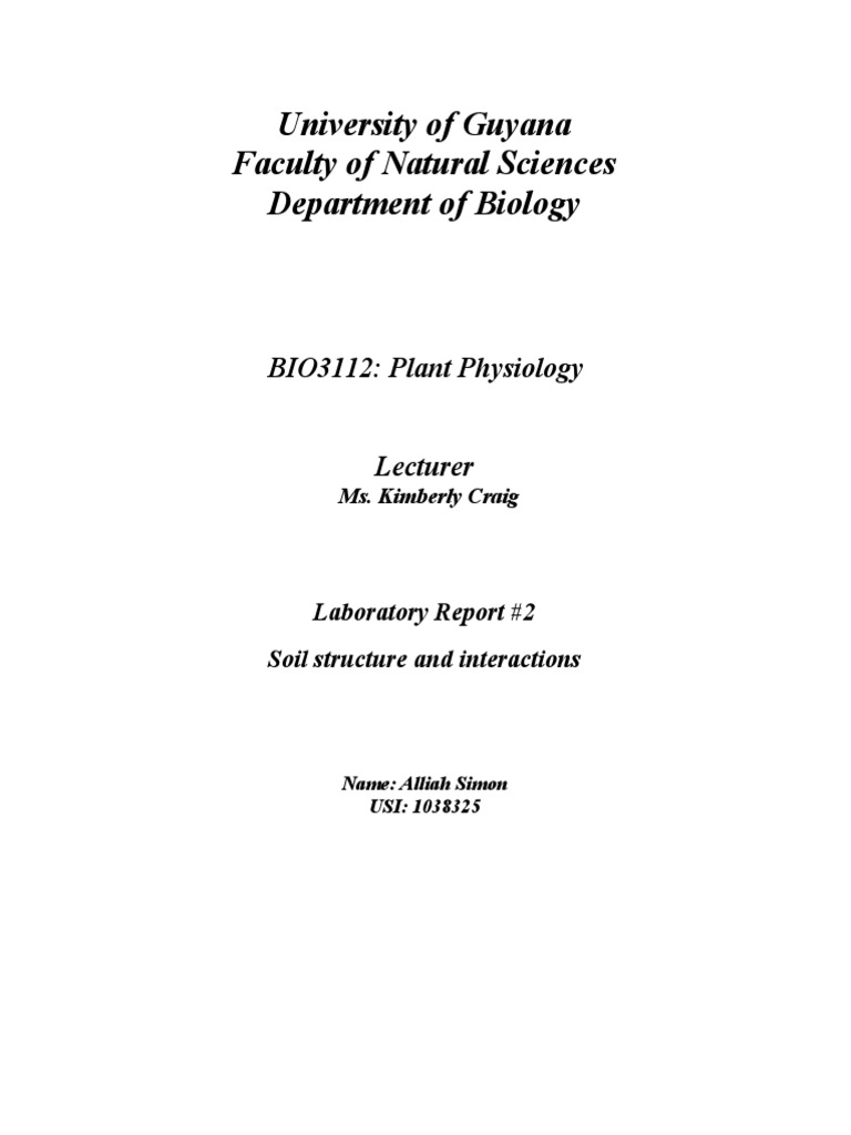 A.SIMON - BIO 3112 LAB 2 - Soil Structure and Interactions | Download Free PDF | Soil | Loam