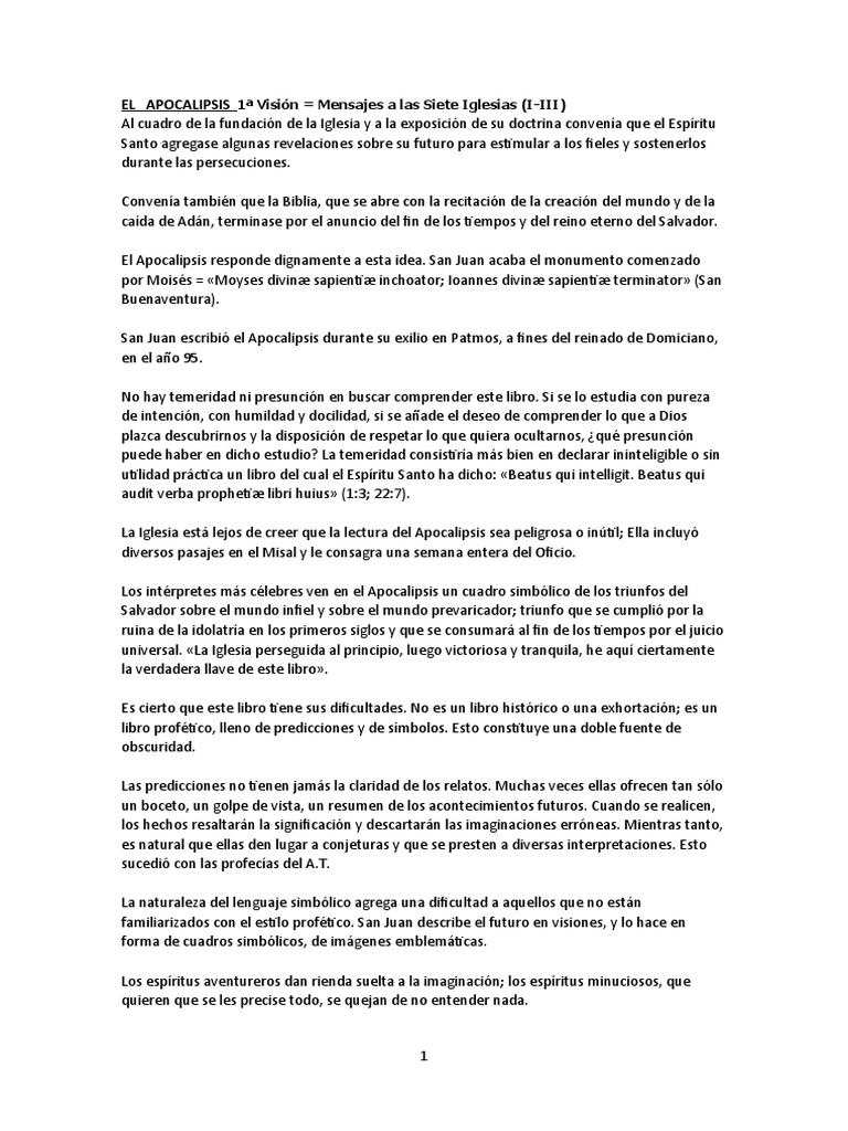 Interpretación Del Apocalipsis De San Juan Pdf Libro De Revelación