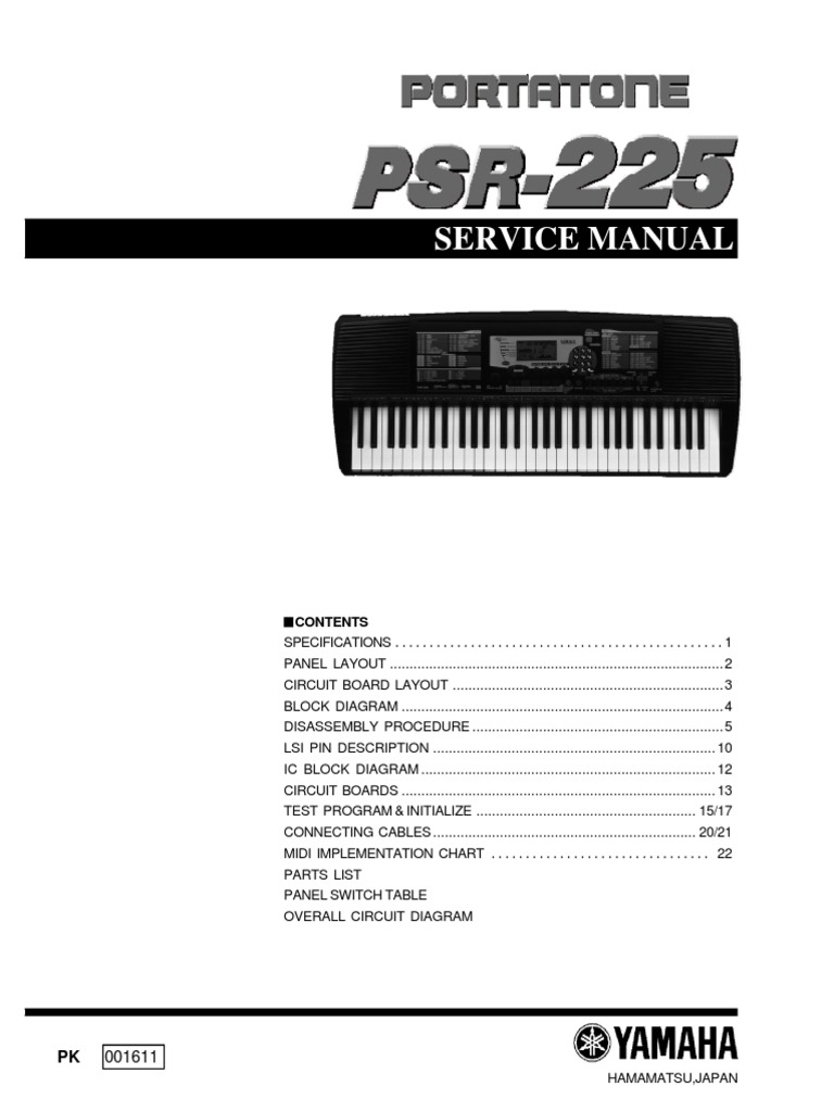 Yamaha PSR 225 | PDF | Computer Terminal | Personal Computers