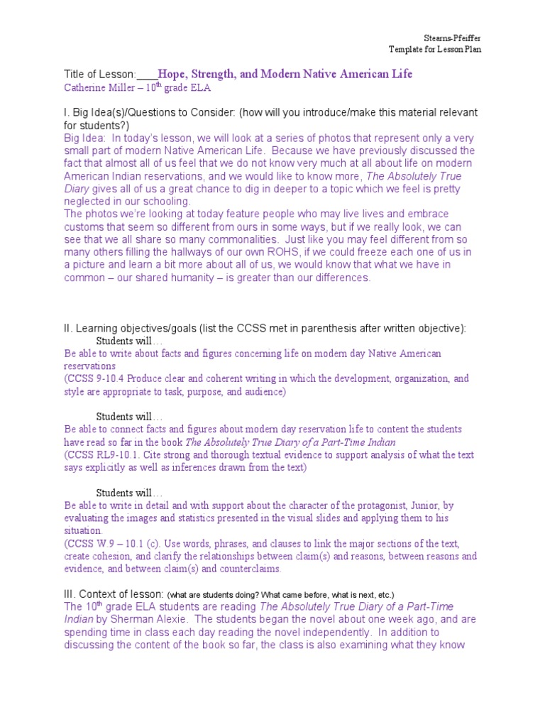 Ela Lesson Plan Template 5 | Download Free PDF | Lesson Plan ...