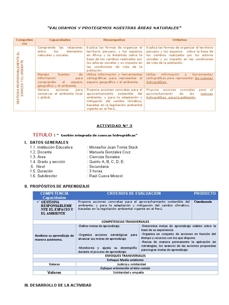 Actividad 3 de 5to Eda 4 | PDF | Aprendizaje | Perú
