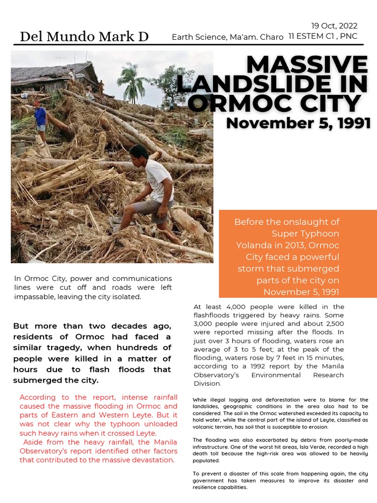 Ormoc City Flash Flood Tragedy 1991 | PDF | Flood | Storms