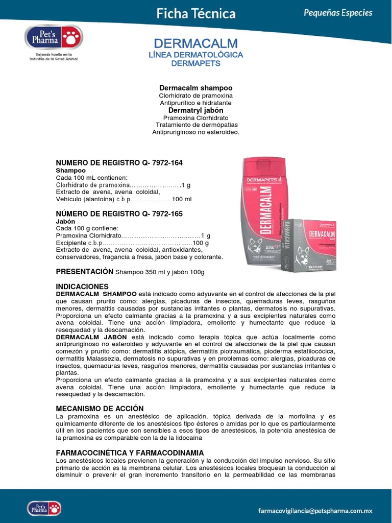 Dermacalm shampoo y jabón antiprurítico | PDF | Potencial de acción | Avena
