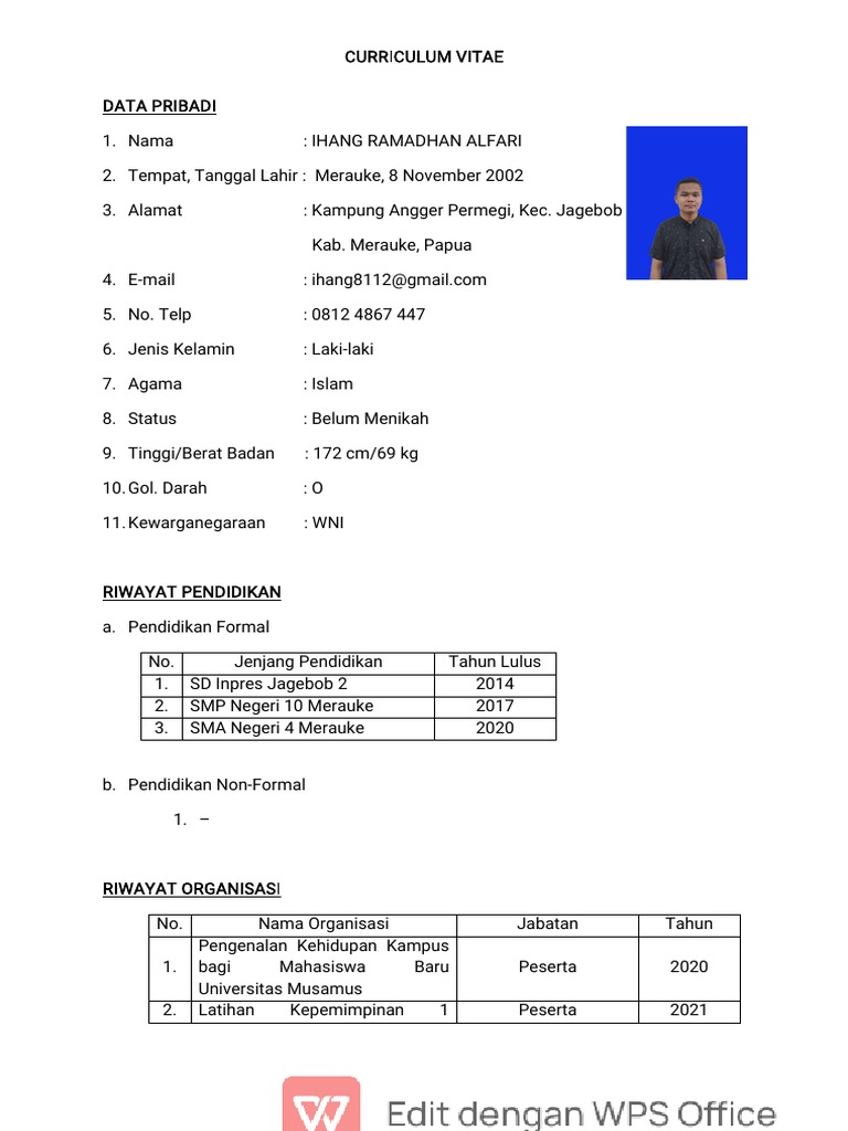 CV Kampus Mengajar | PDF