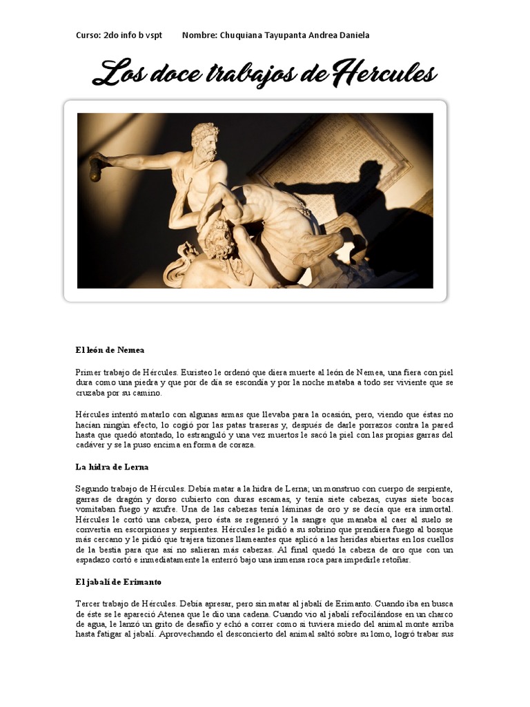 El León de Nemea | PDF | Argonautas | Mitología griega