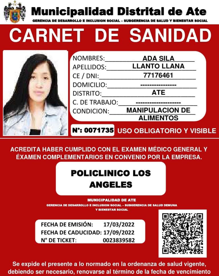 Carnet de Sanidad: Gerencia de Desarrollo E Inclusion Social - Subgerencia de Salud Y Bienestar ...