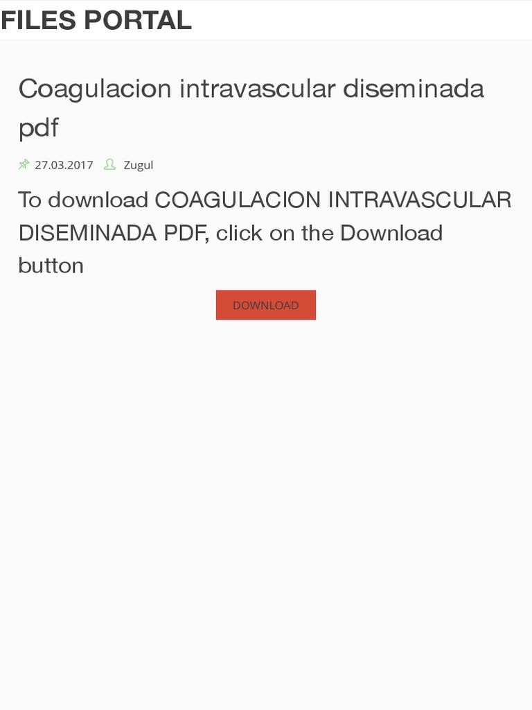 Coagulacion Intravascular Diseminada PDF | PDF | Computing | Software