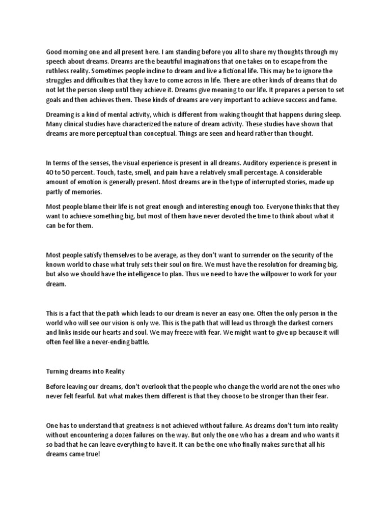 Document | PDF | Dream | Experience