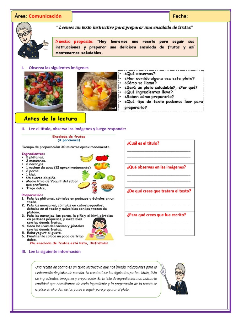 Cómo preparar ensalada de frutas | PDF | Ciencia cognitiva | Aprendizaje