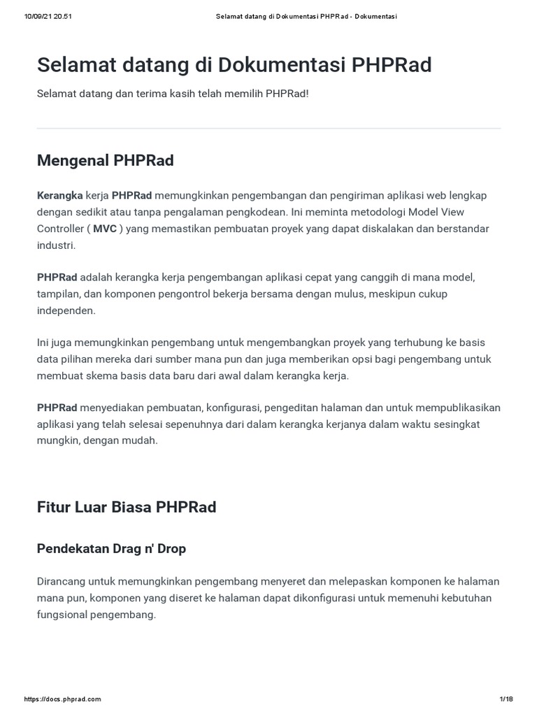 PHPRad - Dokumentasi | PDF