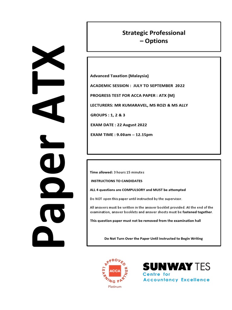 Atx Mock Q | Download Free PDF | Taxes | Tax Deduction