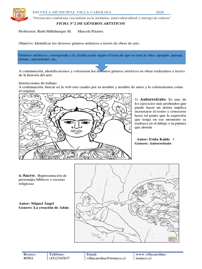 Ficha de Géneros Artísticos para Primaria | PDF | Género | Pinturas