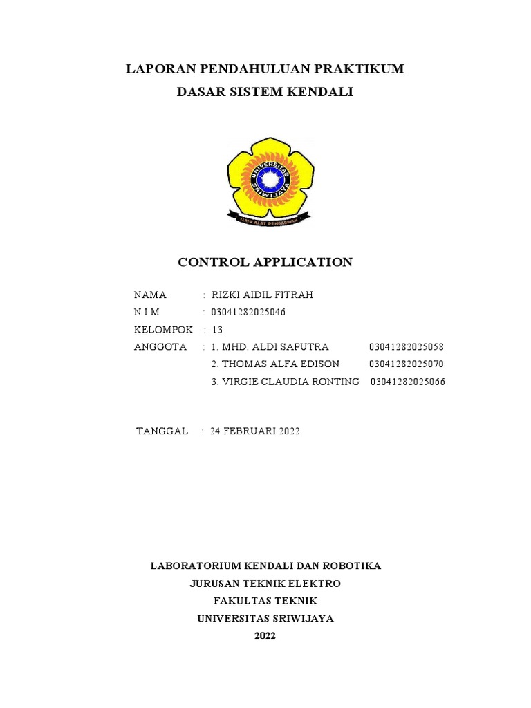 Laporan Pendahuluan Praktikum Dasar Sistem Kendali | PDF | Sains ...