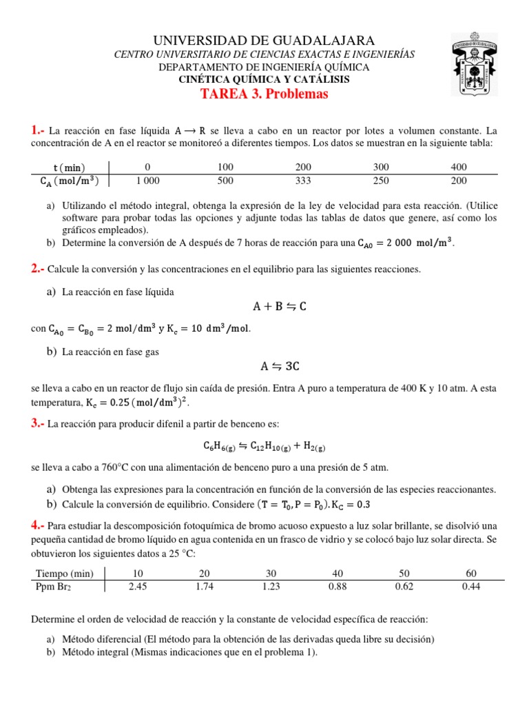 Tarea 3 | Descargar gratis PDF | Química Física | Ciencias fisicas