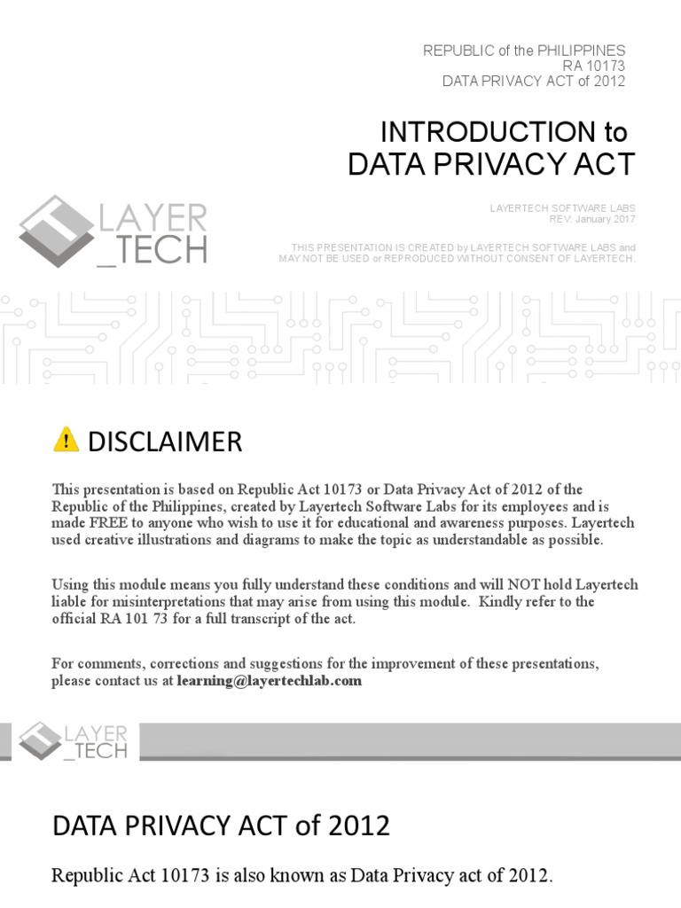 Data Privacy Act Ra 10173 Pdf Information Security Computer Security 7717