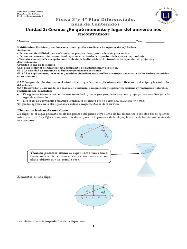 GUÍA DE CONTENIDOS Nº4 - LEYES DE KEPLER (FÍSICA) - PLAN DIFERENCIADO ...