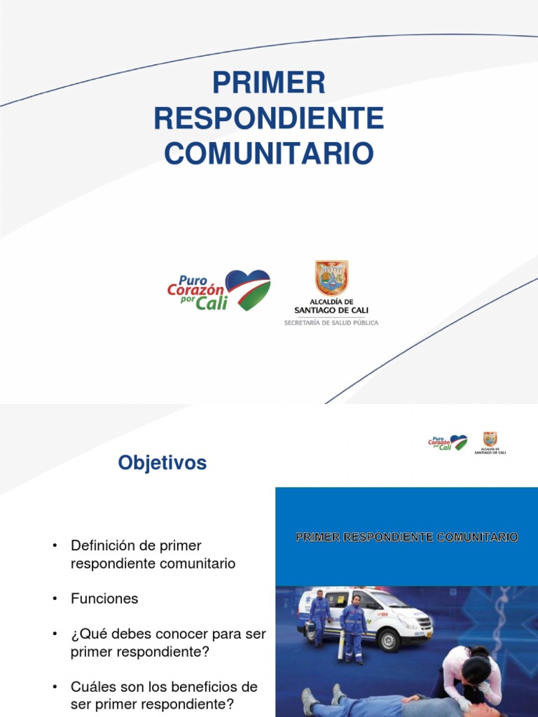 PPT QUE ES SER PRIMER RESPONDIENTE | PDF | Reanimación cardiopulmonar ...