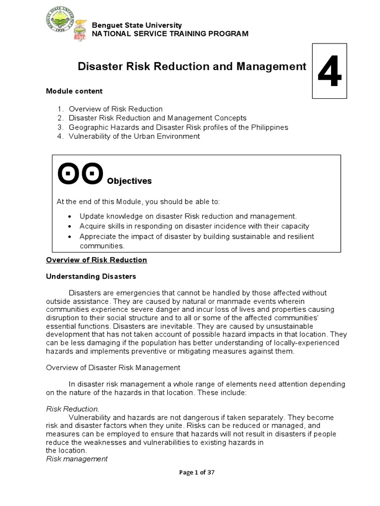 Module 4 Risk Reduction and Management | PDF | Thunderstorm | Hazards