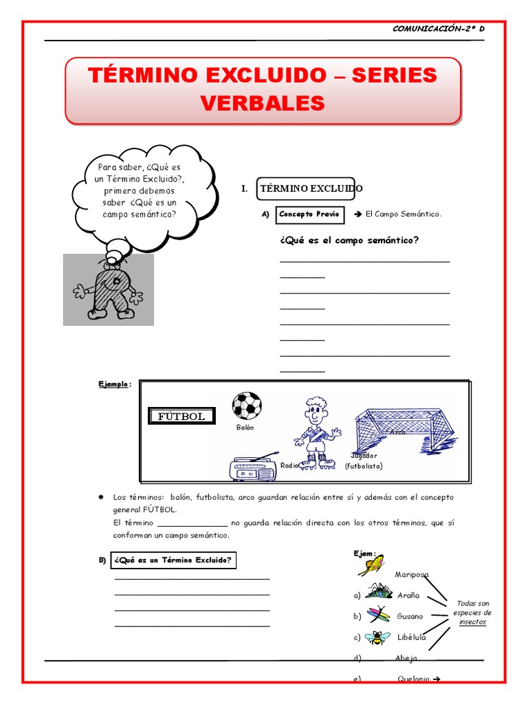Termino Excluido y Series Verbales para Segundo de Secundaria | PDF